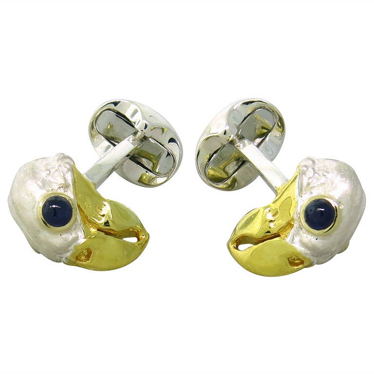 Deakin and Francis Sterling Silver Sapphire Dodo Bird Cufflinks For ...