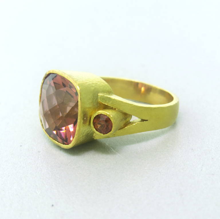 Elizabeth Locke Pink Tourmaline Gold Ring at 1stDibs | elizabeth locke ring
