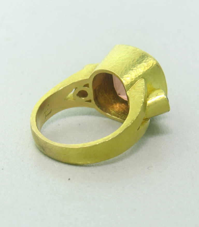 Elizabeth Locke Pink Tourmaline Gold Ring at 1stDibs | elizabeth locke ring
