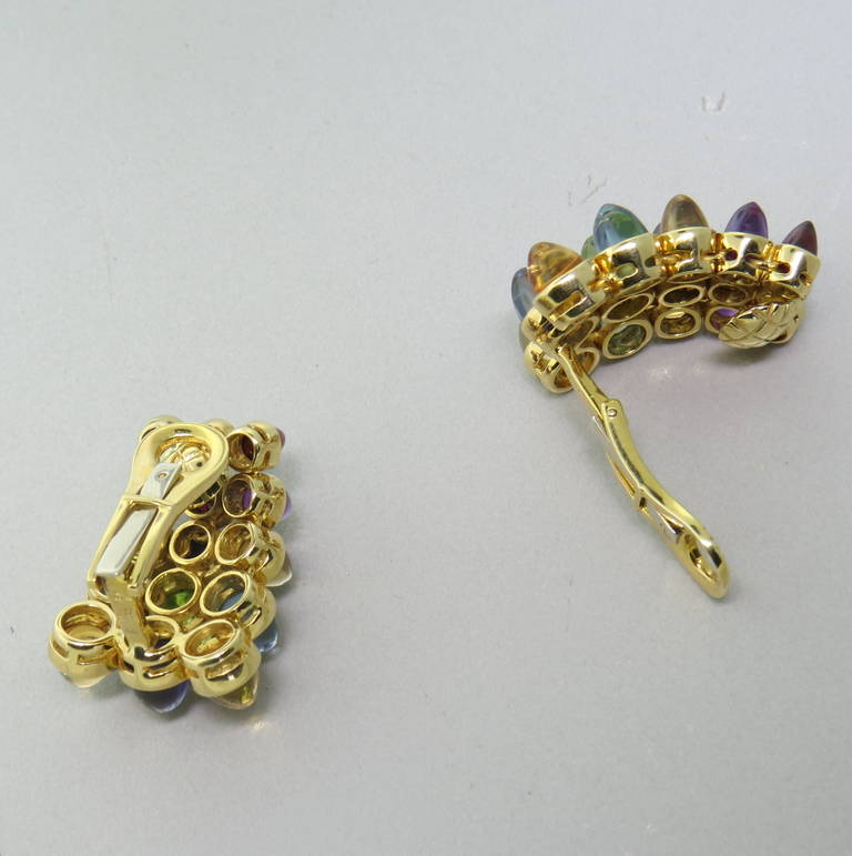 Laura Munder Gemstone Gold Earrings at 1stDibs