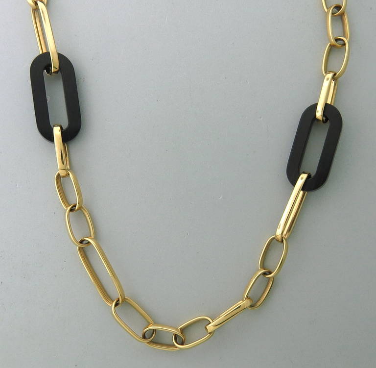 Modern Italian Wood Gold Large Link Necklace at 1stDibs | large link ...