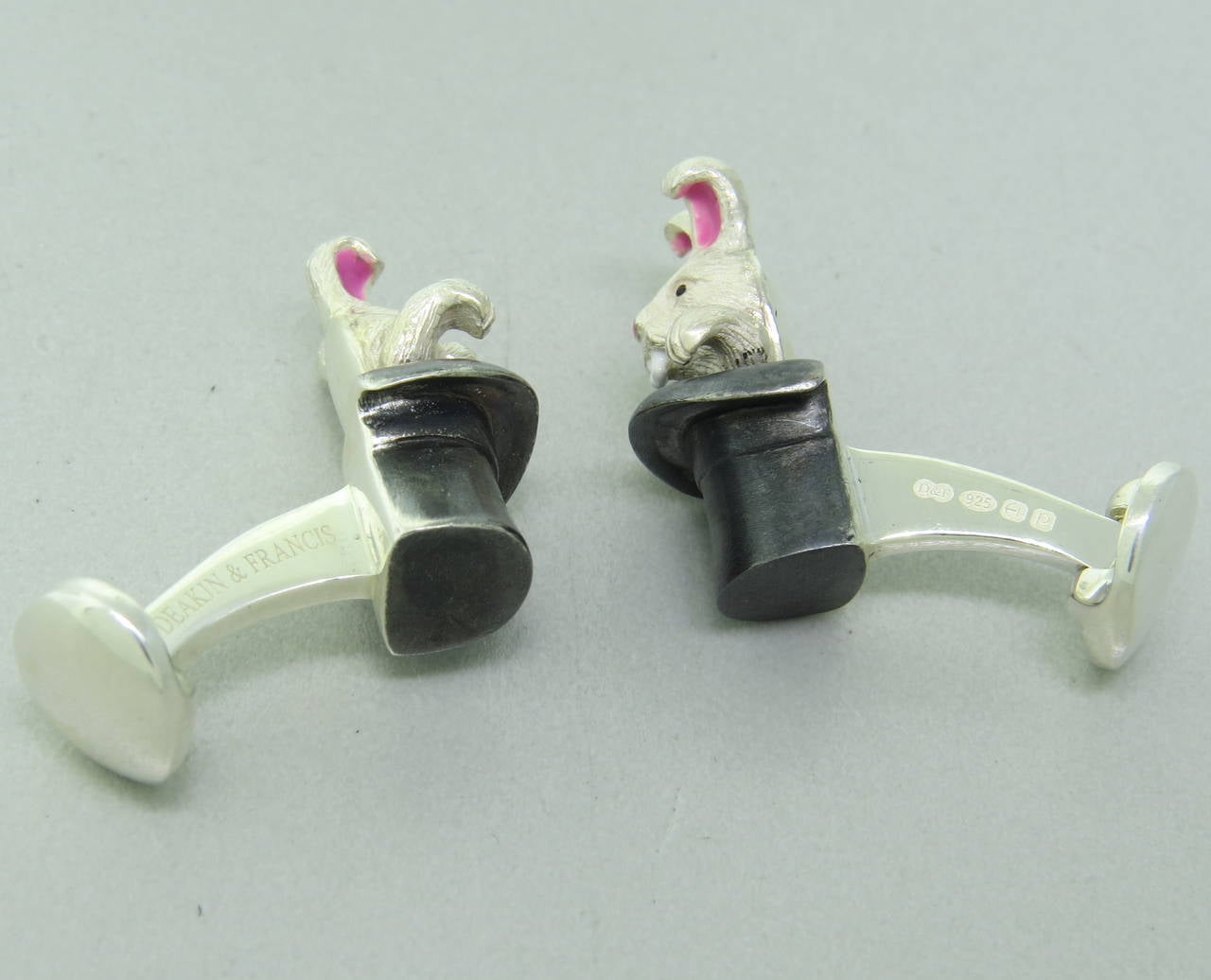 Deakin and Francis Sterling Silver Rabbit In a Hat Cufflinks at 1stDibs