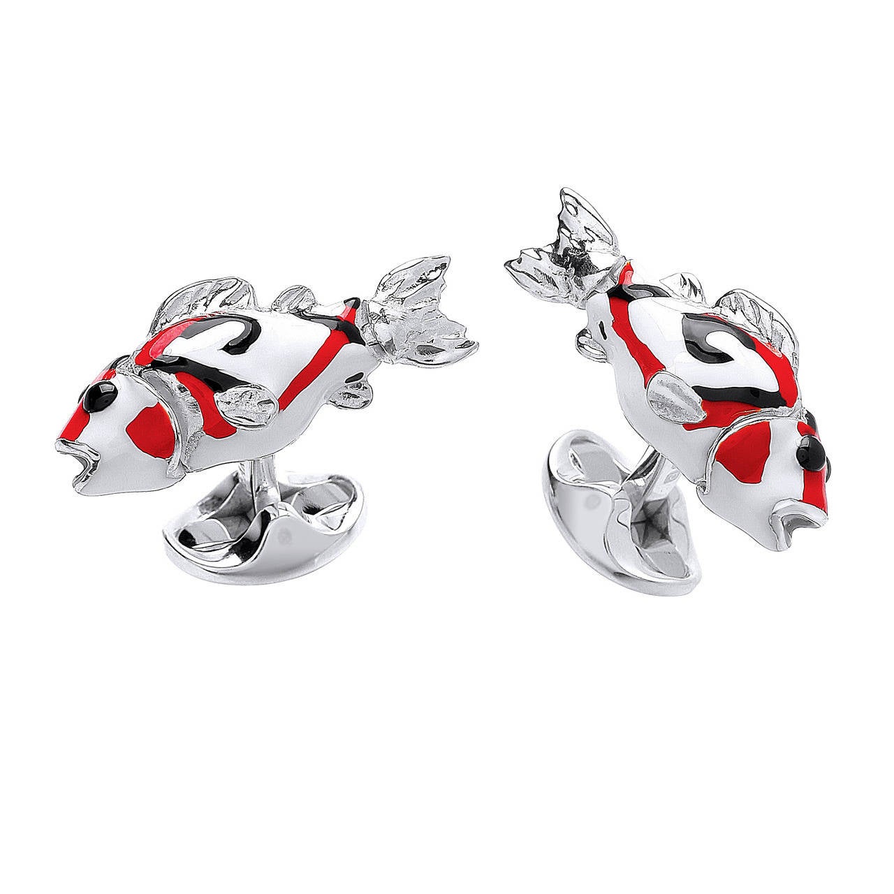 Walter Wright Sterling Silver Modernist Fish Cufflinks at 1stDibs