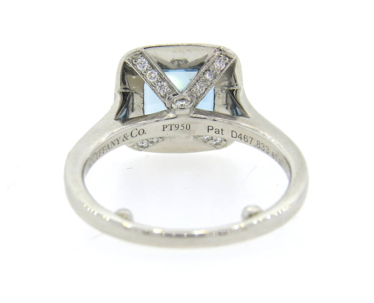 Tiffany and Co. Legacy Aquamarine Diamond Platinum Ring at 1stDibs ...