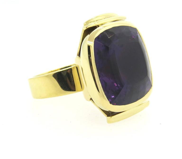 Impressive Large Giorgio Facchini Amethyst Gold Ring at 1stDibs
