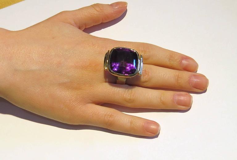 Impressive Large Giorgio Facchini Amethyst Gold Ring at 1stDibs