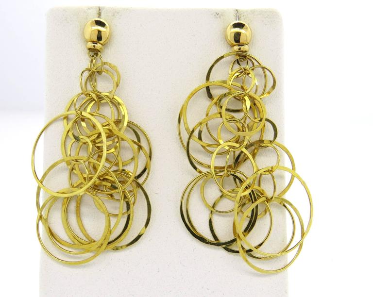 Orlandini Long Gold Multi Circle Drop Earrings at 1stDibs | multi ...