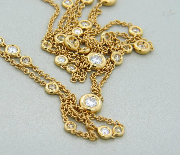 Crivelli Rose Gold Diamond Station Long Two Strand Necklace at 1stDibs ...