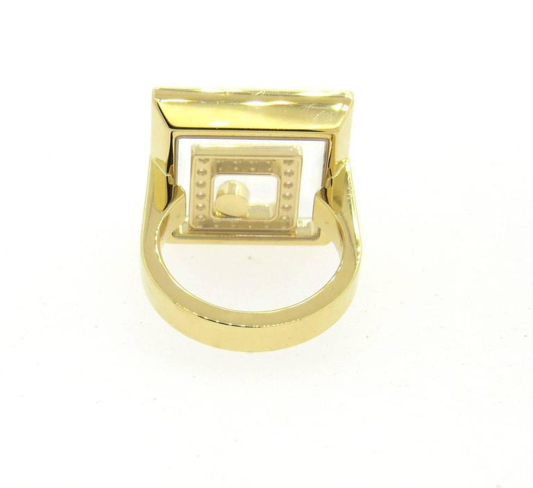 Chopard Happy Spirit Floating Diamond Gold Square Ring at 1stDibs ...