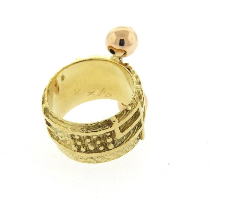 Giorgio Facchini Wide Ruby Gold Ring at 1stDibs