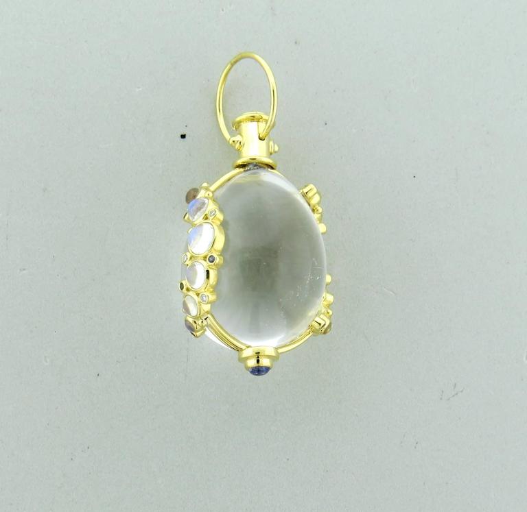 Temple St. Clair Crystal Tanzanite Sapphire Diamond Gold Amulet Pendant ...