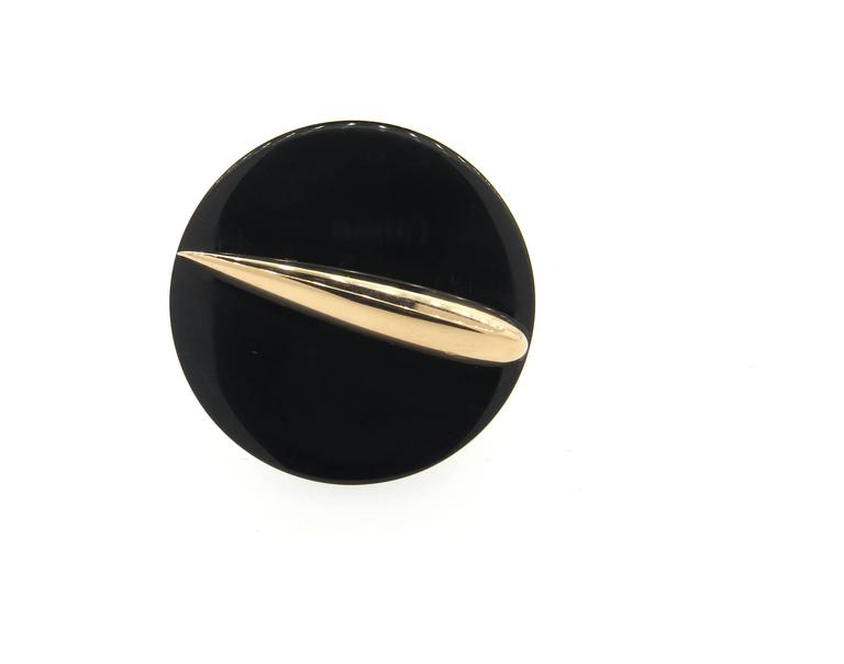 Giorgio Facchini Large Onyx Two Color Gold Ring at 1stDibs