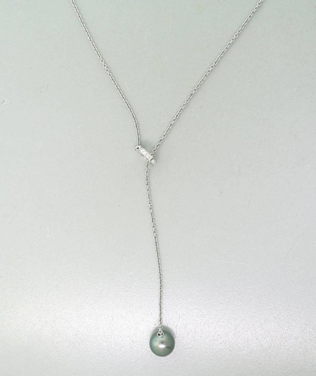 Mikimoto In Motion Pearl Diamond Gold Slide Necklace at 1stDibs ...