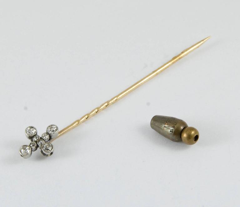 Antique Diamond Cross Stick Pin For Sale at 1stDibs