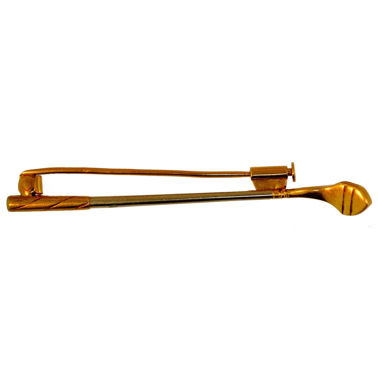 Hermes Golf Gold Pin For Sale at 1stDibs