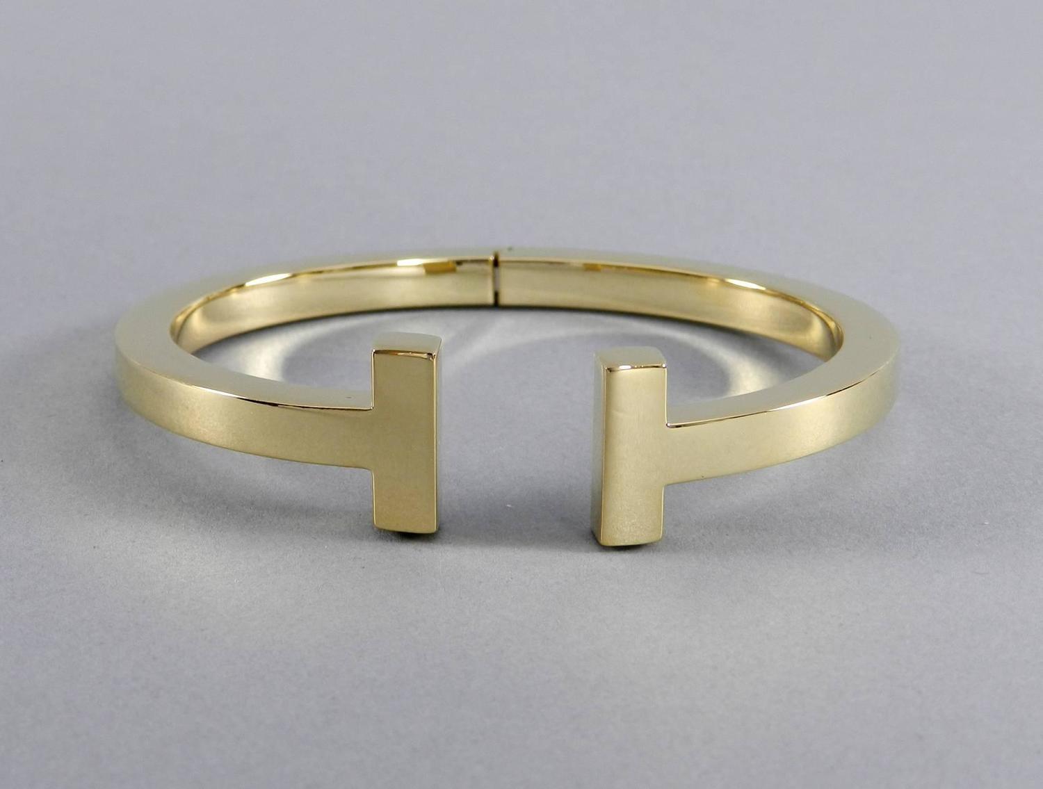 Tiffany and Co. Medium T Square Gold Bracelet at 1stdibs