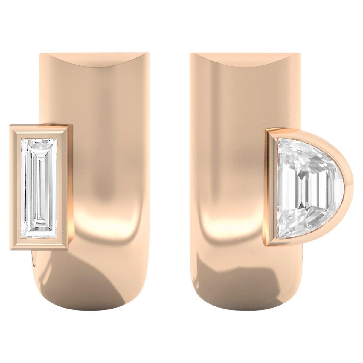 Cloud Asymmetrical Half Arcs in 18K Yellow Gold For Sale at 1stDibs
