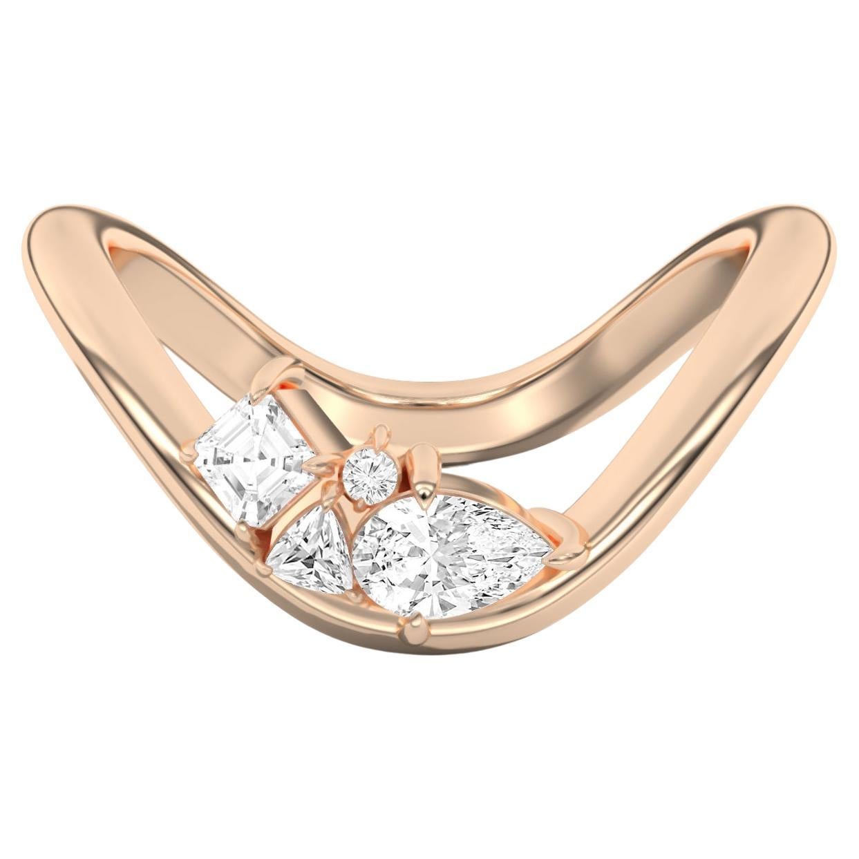 Customizable Gaudí Curve Ring with Golden Triangle For Sale at 1stDibs