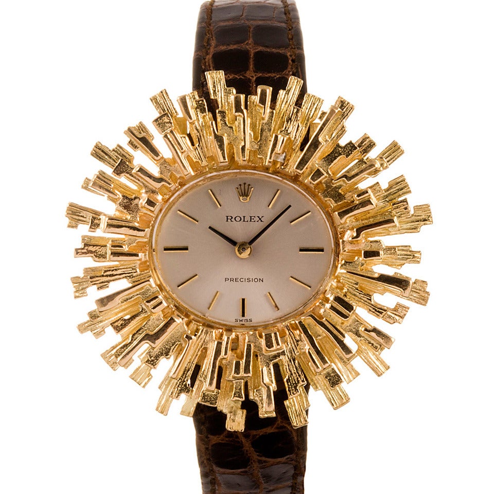 Rolex Geneva Lady's Gold Modernist Wristwatch 1970 at 1stDibs