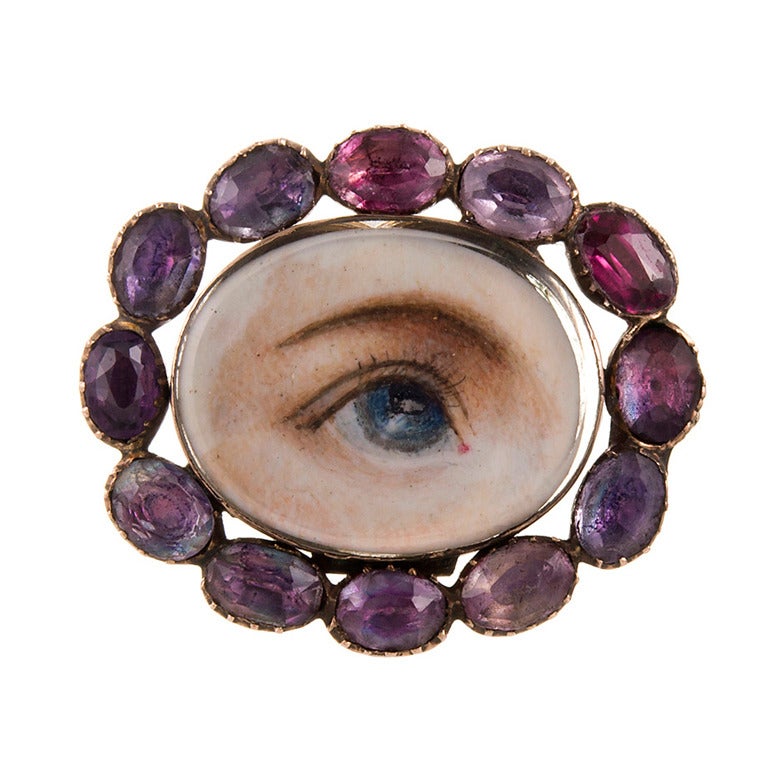 Lover’s Eye Pin with Hair Locket Back, circa 1825 at 1stDibs