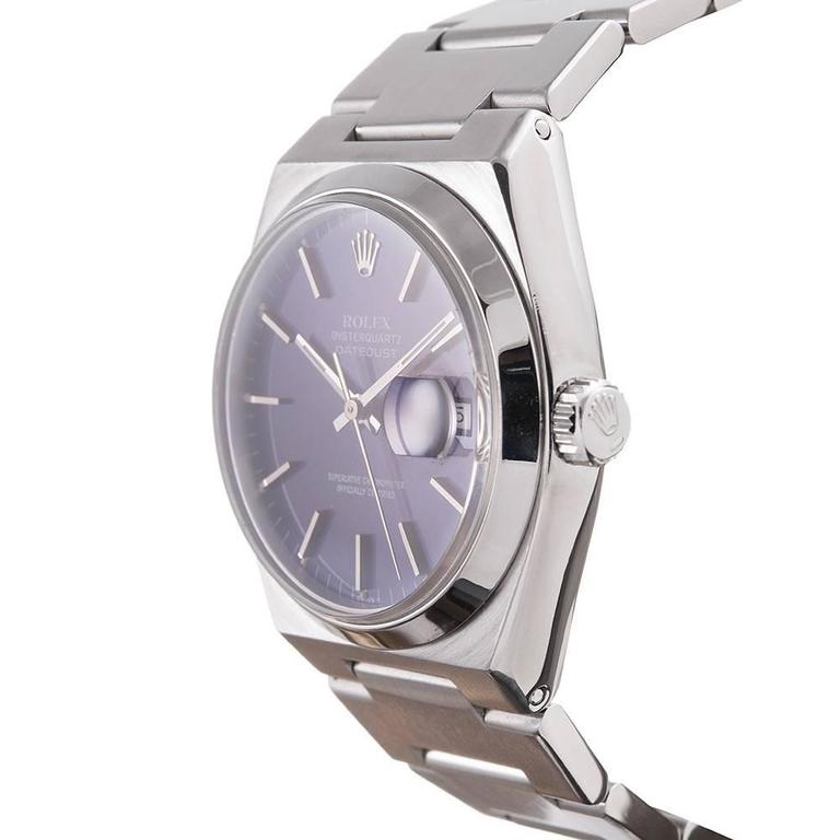 Rolex Stainless Steel Oyster Quartz Color Change Dial Wristwatch Ref ...