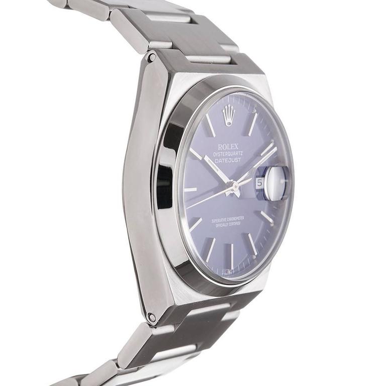 Rolex Stainless Steel Oyster Quartz Color Change Dial Wristwatch Ref ...