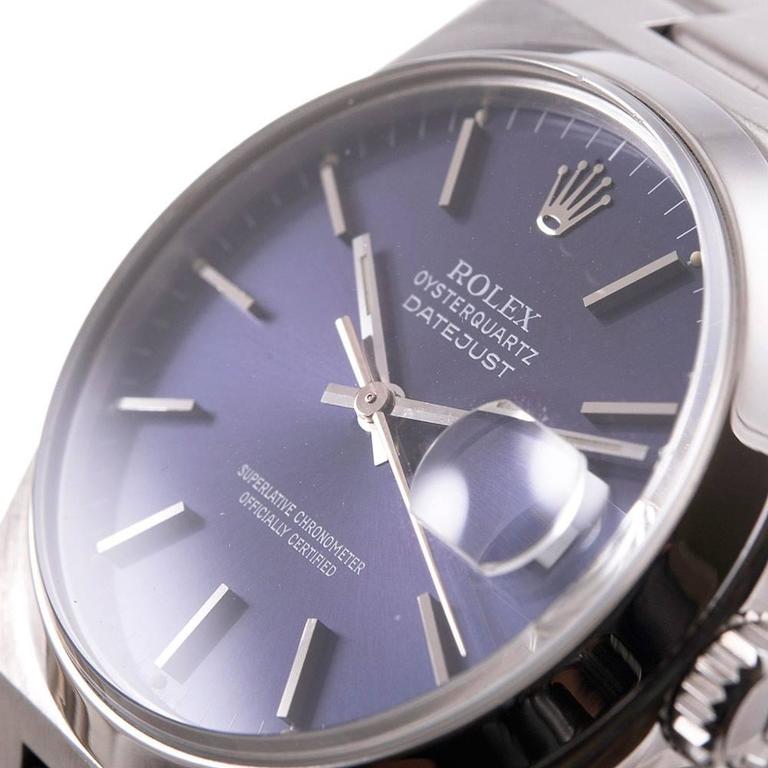 Rolex Stainless Steel Oyster Quartz Color Change Dial Wristwatch Ref ...