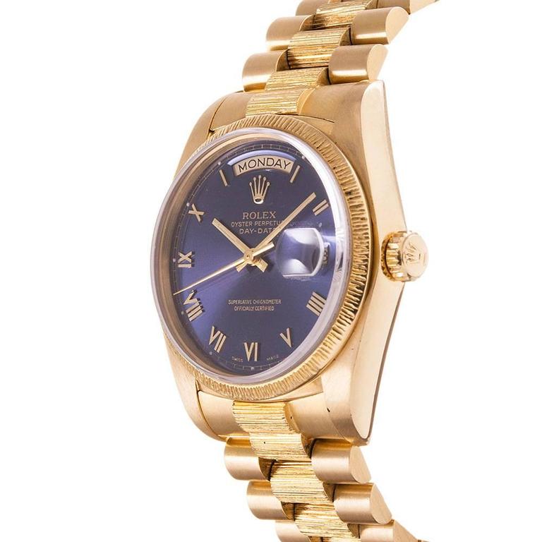 Rolex Yellow Gold “Bark Finish” Day-Date Purple Color-Change Dial ...