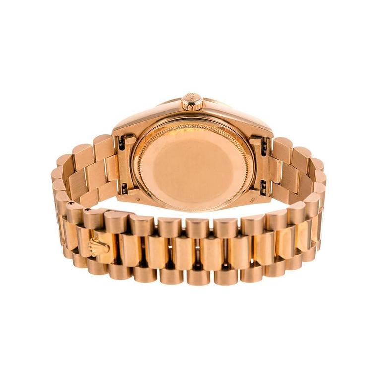 Rolex Yellow Gold Orange "Stella" Dial Day-Date Wristwatch at 1stDibs ...