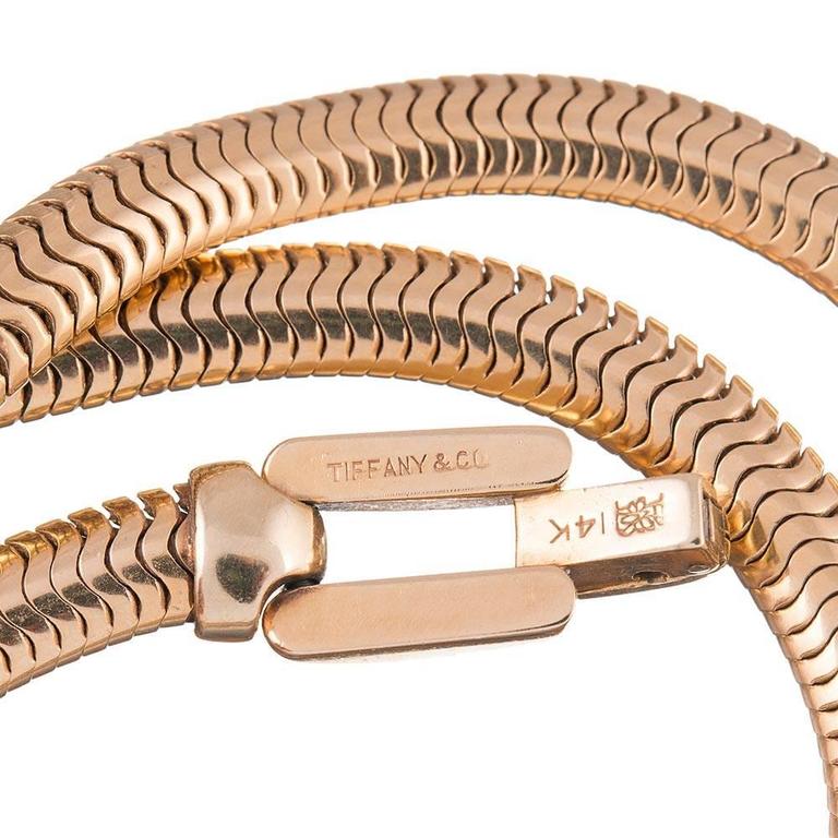 Tiffany and Co. Golden Snake Chain Collar Necklace at 1stDibs
