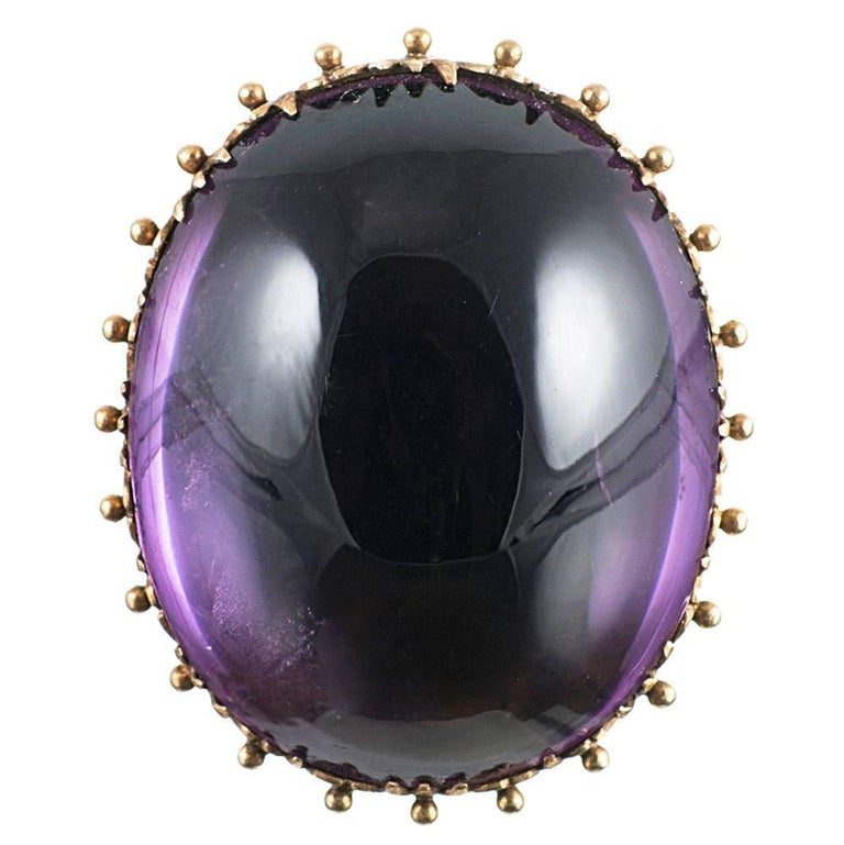 Exceptional Shell Motif Victorian Amethyst Boxed Suite at 1stDibs