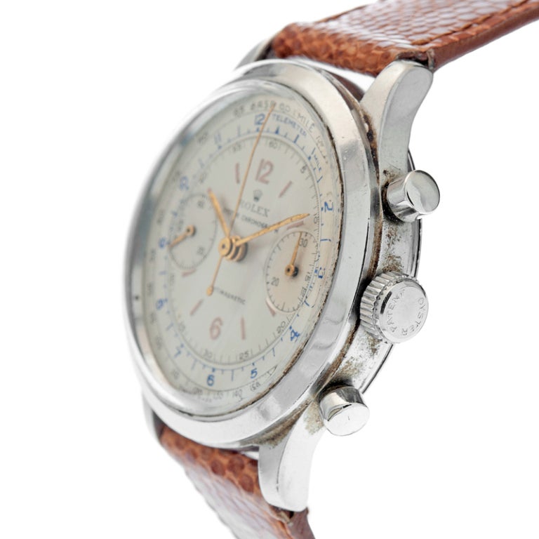 Rolex Stainless Steel Waterproof Oyster Chronograph Wristwatch Ref 3525 ...