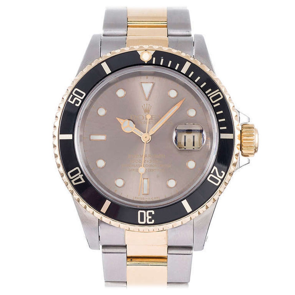 Rolex Yellow Gold Stainless Steel Color Change Dial Submariner ...