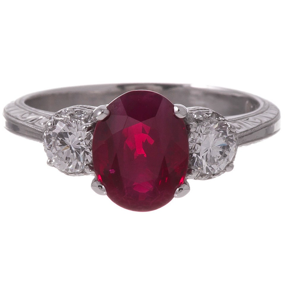 1.78 Carat Ruby Diamond Ring by Tacori at 1stDibs | tacori ruby ring, 1 ...