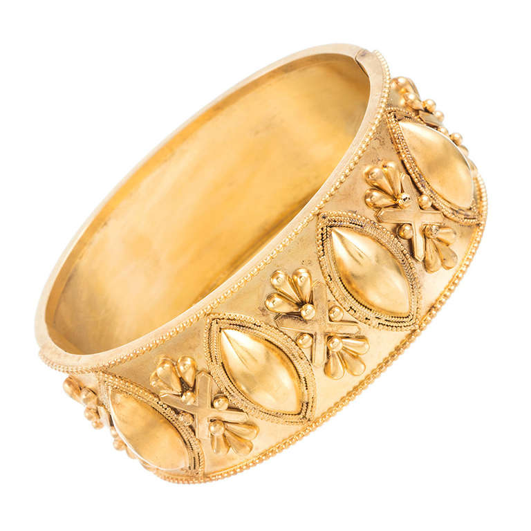 Fine Victorian Wide Bangle in Original Box at 1stDibs