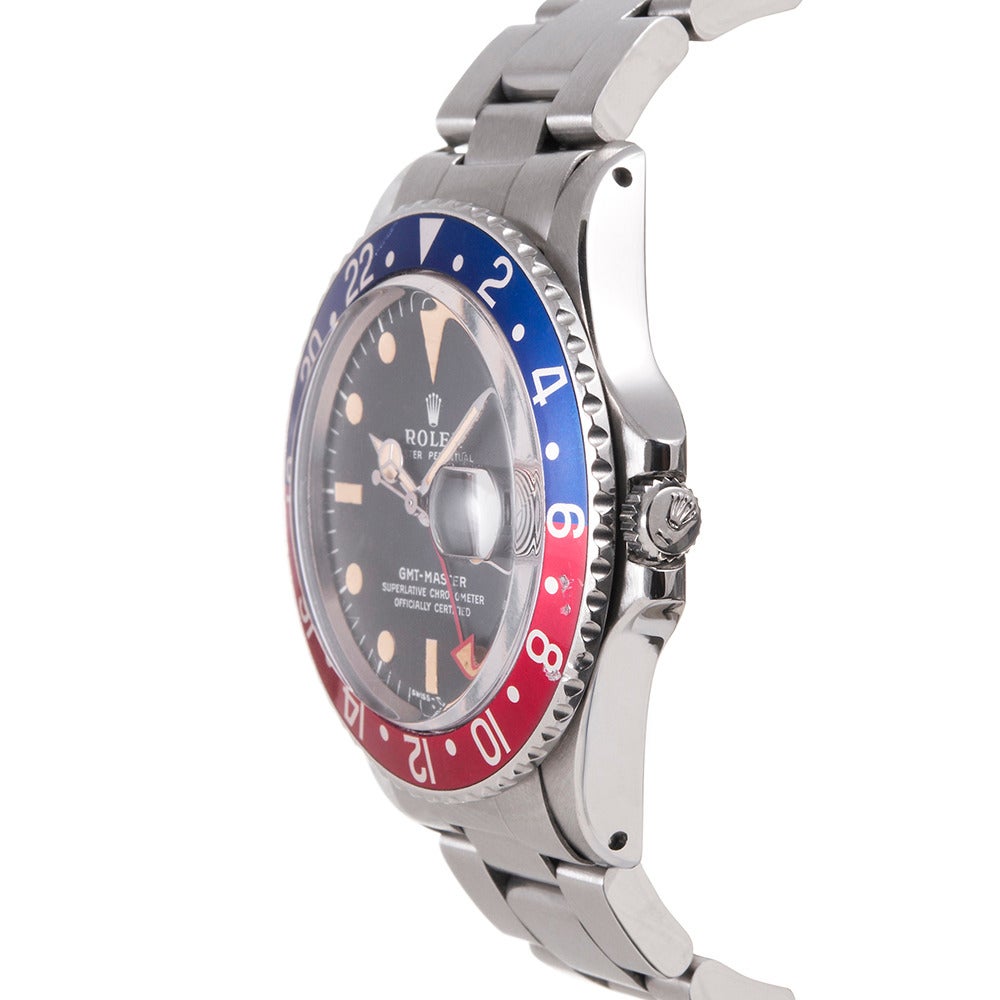 Rolex Stainless Steel GMT-Master Wristwatch with “All Red” 24-Hour Hand ...