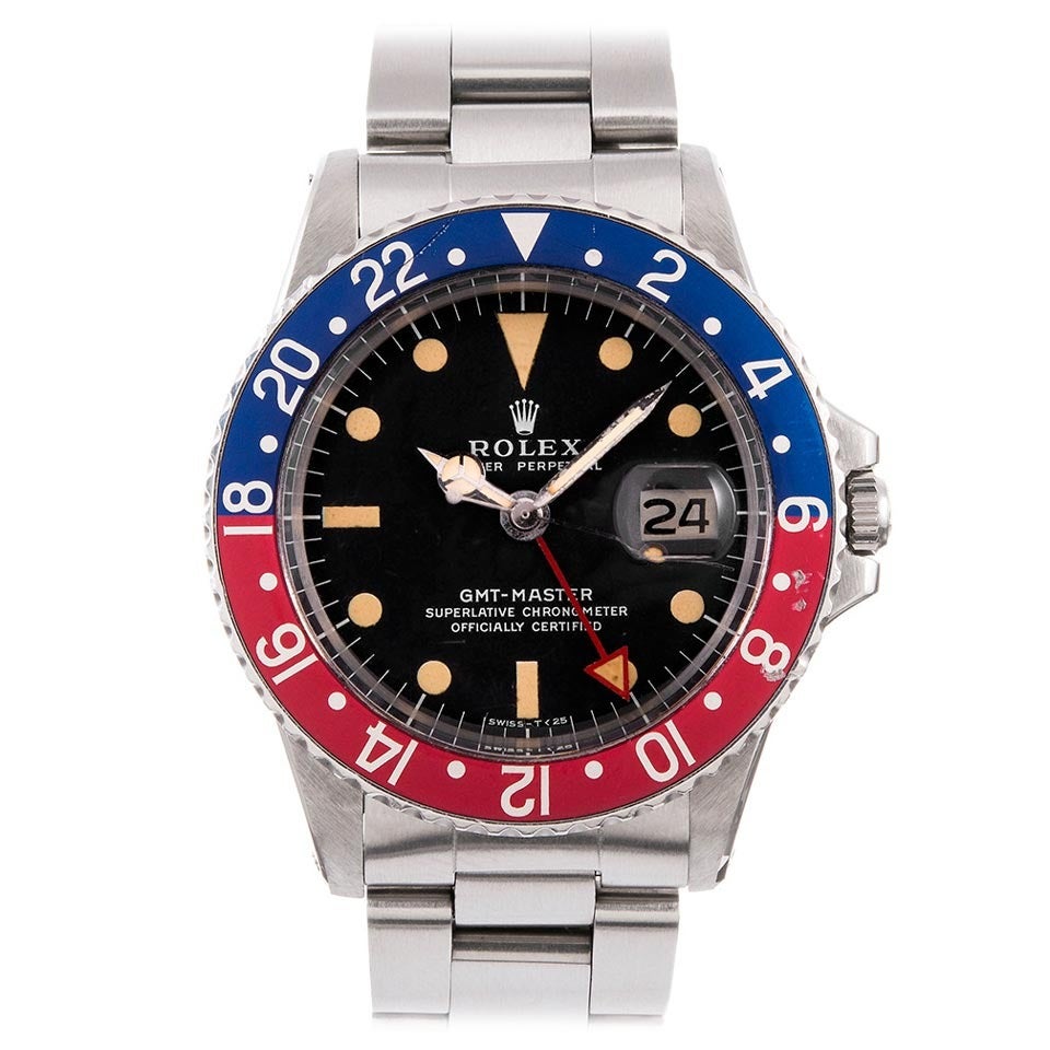 Rolex Stainless Steel GMT-Master Wristwatch with “All Red” 24-Hour Hand ...