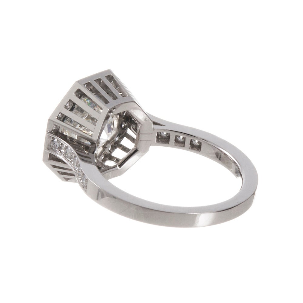 2.21 Carat Octagonal Step Cut Diamond Ring at 1stDibs | octagonal ...