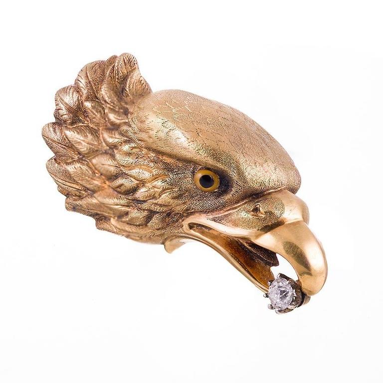 American Eagle Pin with Diamond For Sale at 1stDibs | silver eagle pin