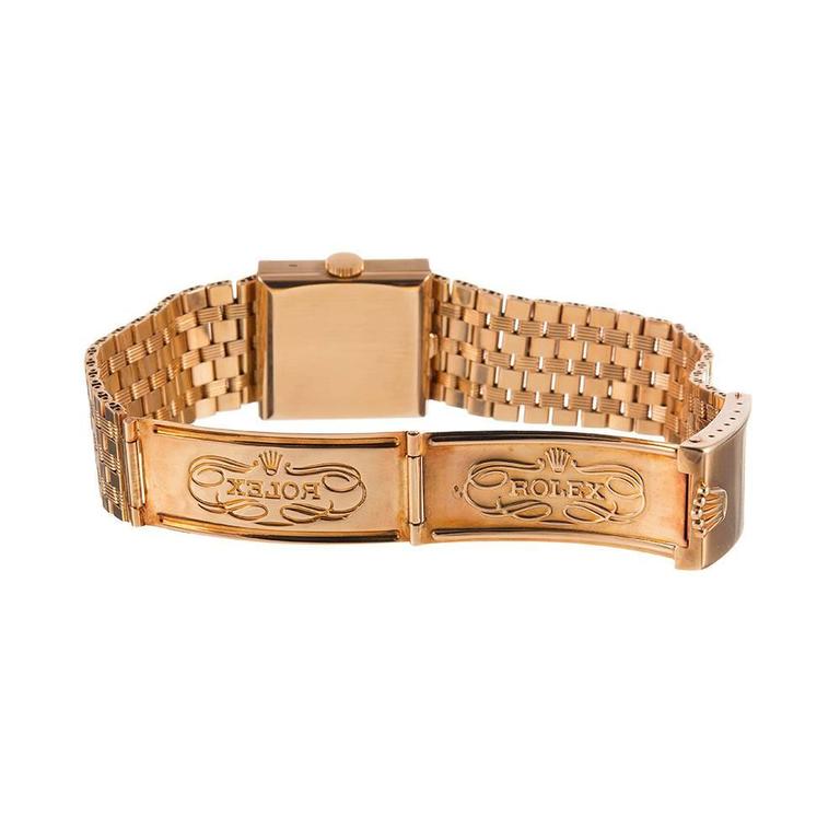 Rolex Yellow Gold Gilt Dial Square Case Wristwatch Ref 9347 For Sale at ...