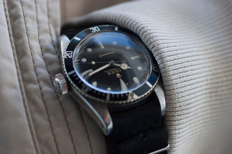 Rolex Stainless Steel Submariner 4 Line Ghost Dial Big Crown Wristwatch ...