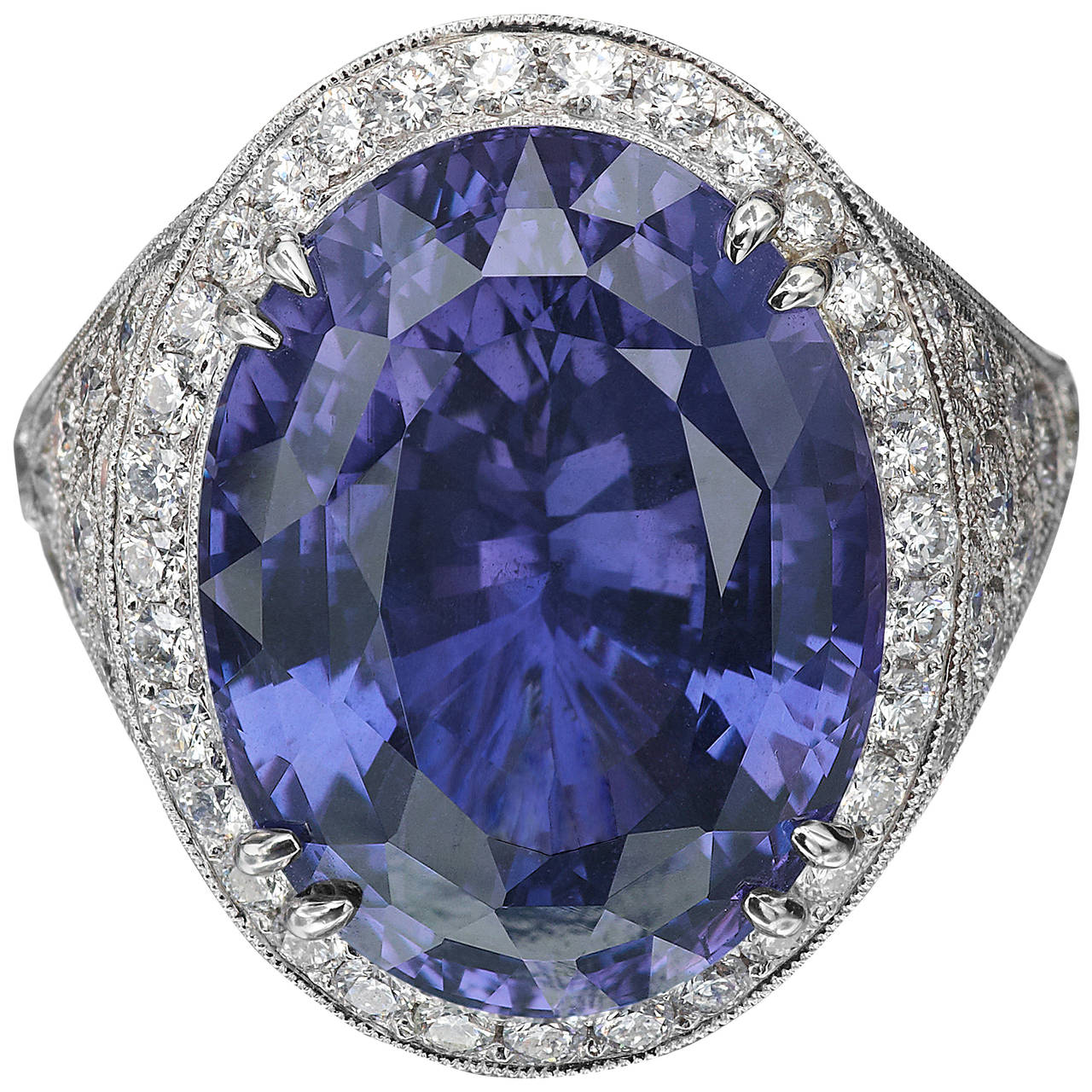 Magnificent color-change natural sapphire Diamond Platinum Ring at ...