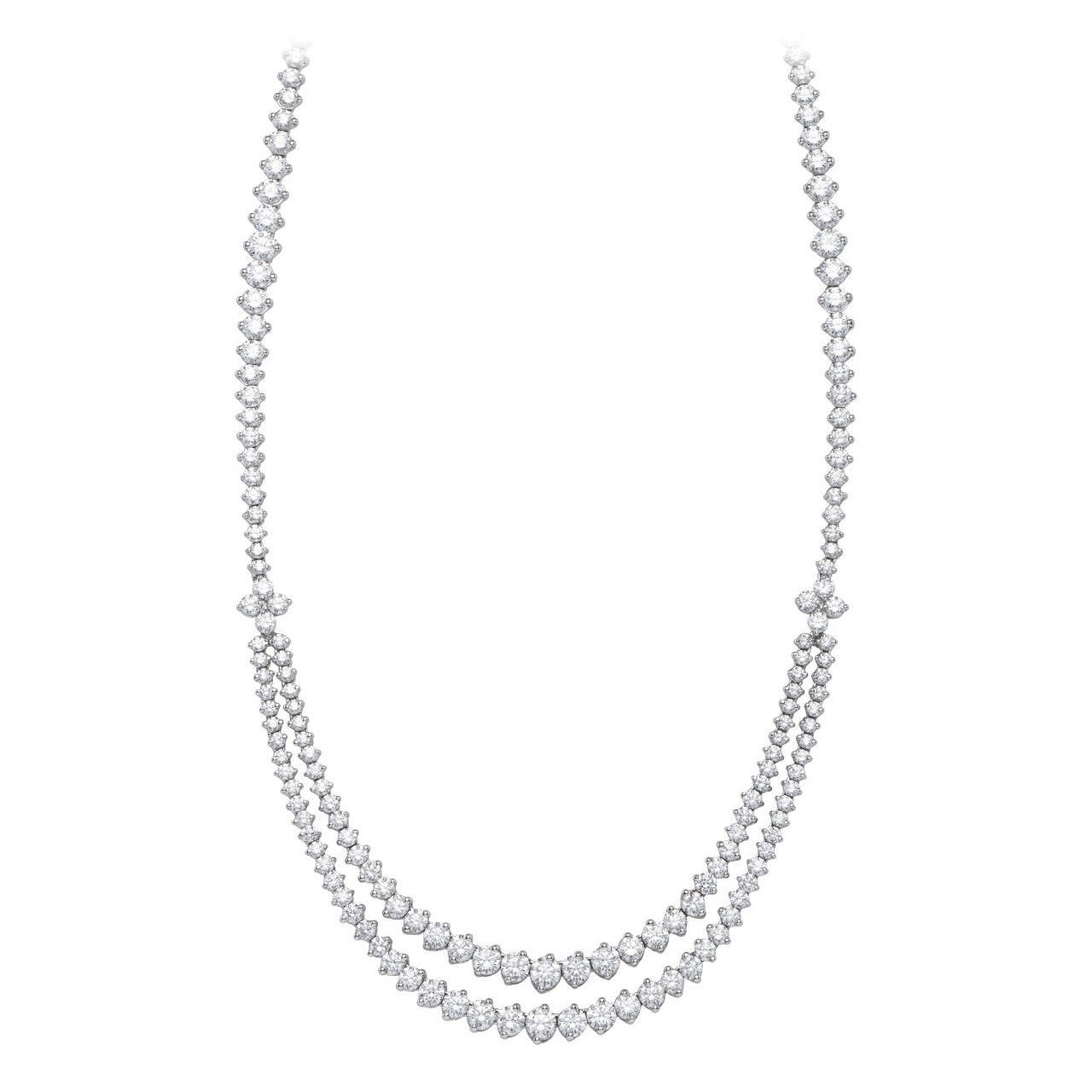 Classic Graduating Diamond Drape Necklace at 1stDibs