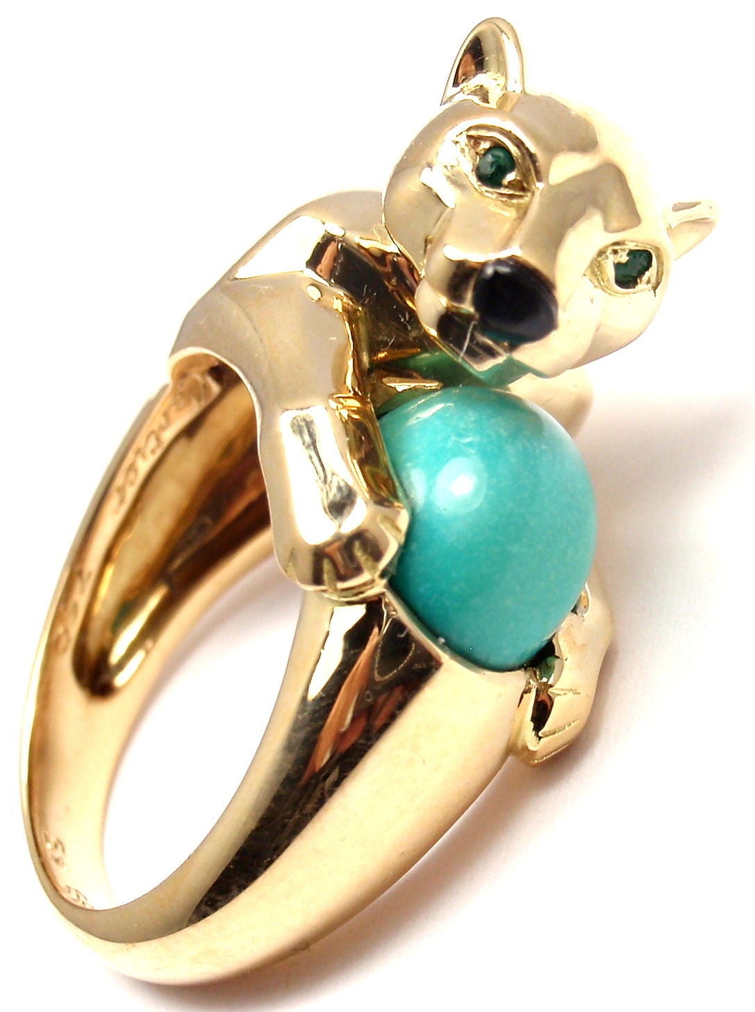 Cartier Onyx Turquoise Emerald Gold Panther Ring at 1stDibs | cartier ...