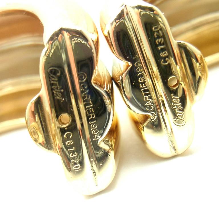 Cartier Large Trinity Tricolor Gold Hoop Earrings at 1stDibs