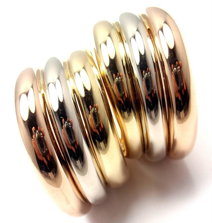 Cartier Large Trinity Tricolor Gold Hoop Earrings at 1stDibs