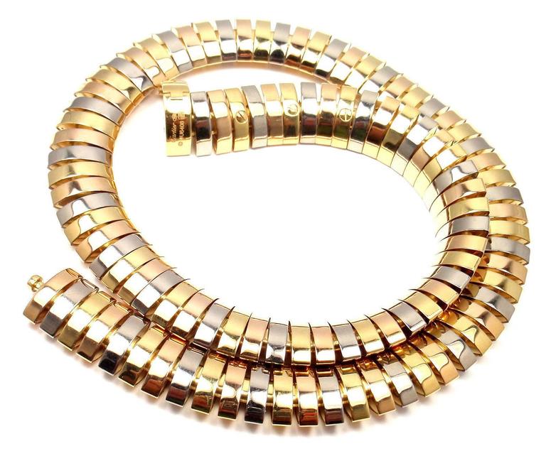 Cartier Tricolor Gold Snake Necklace at 1stDibs | cartier snake ...