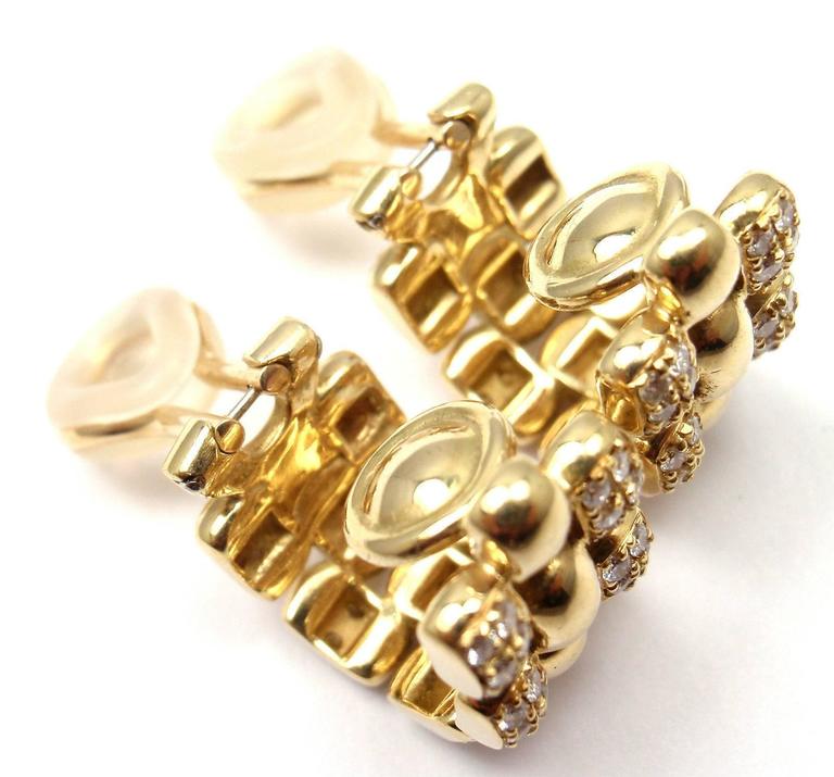 Chopard Diamond Gold Hoop Earrings For Sale at 1stdibs