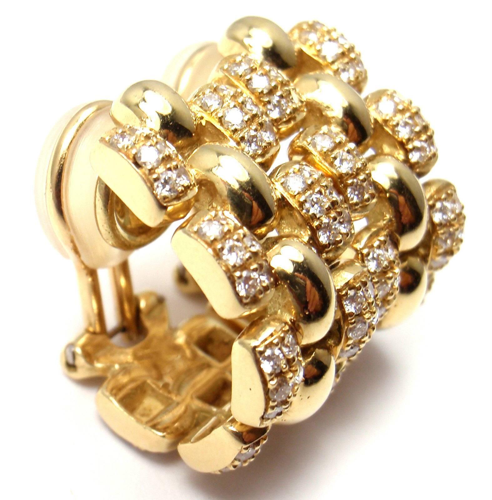 Chopard Diamond Gold Hoop Earrings at 1stDibs | chopard hoop earrings