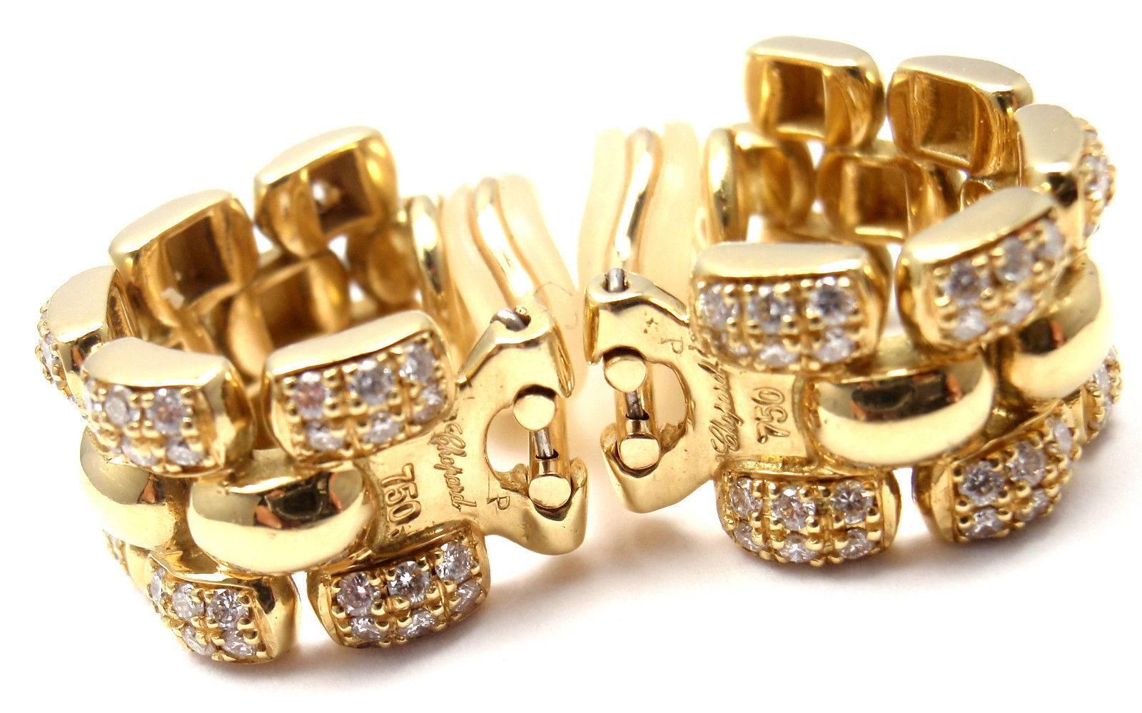 Chopard Diamond Gold Hoop Earrings at 1stDibs | chopard hoop earrings